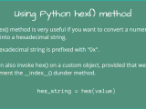 How To Use The Python Hex Function Askpython