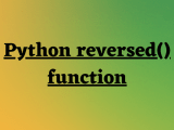 What Is Python Reversed Function Askpython