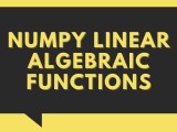 Numpy Linear Algebraic Functions To Know Askpython