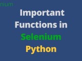 Important Python Selenium Functions You Must Know Askpython