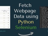 Fetch Data From A Webpage Using Selenium Complete Guide Askpython