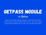 Python Getpass Module Askpython