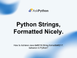 How To Achieve Java String Format Behavior In Python Askpython