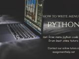 Python Assignment Help How To Write Menu In Python Python Homework Help