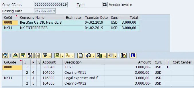 SAP Inter-company code Transactions