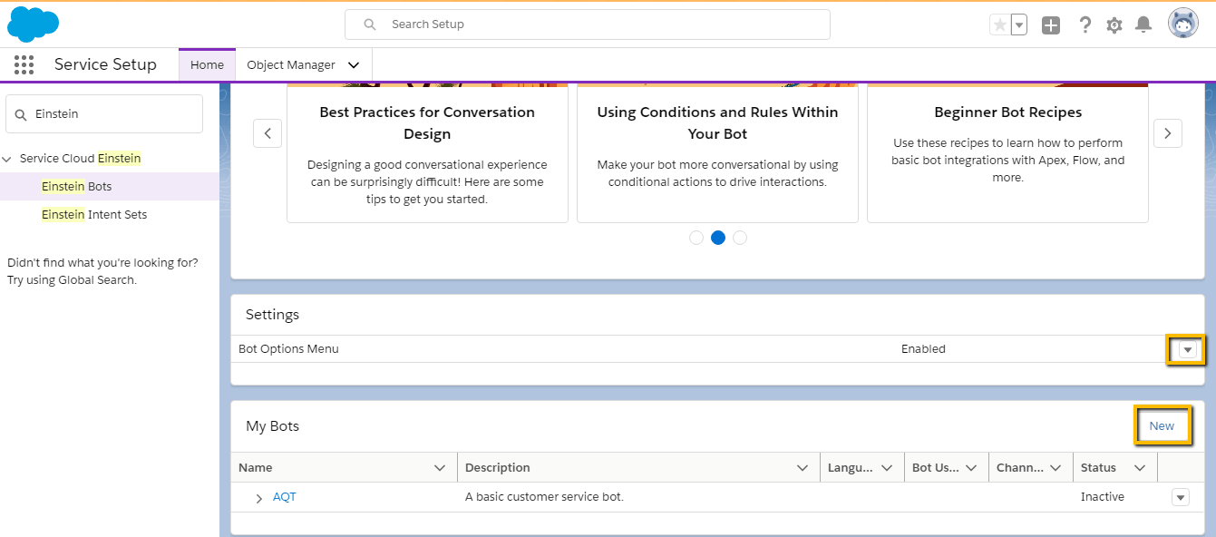 Tips for Salesforce Einstein Bot Configuration