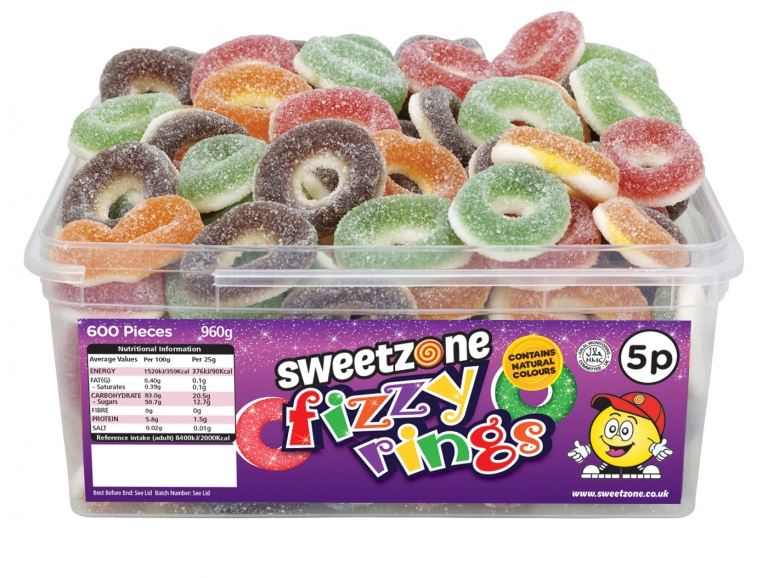 Sweetzone Fizzy Rings Tub 960g - Baileys DIY
