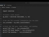 Basic Example Of Python Function Datetime Datetime Isocalendar