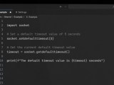 Basic Example Of Python Function Socket Setdefaulttimeout