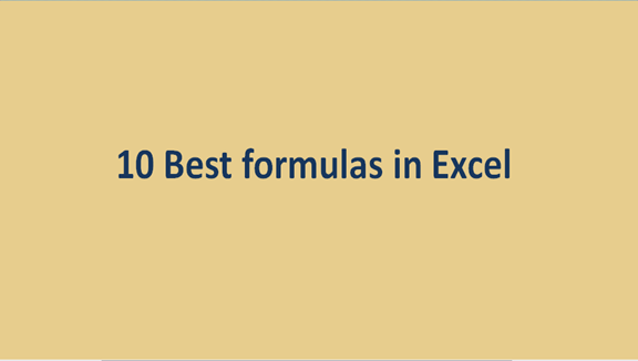 10 Important Formulas In Excel Basic Excel Tutorial 10 Important Formulas In Excel Basic Excel Tutorial