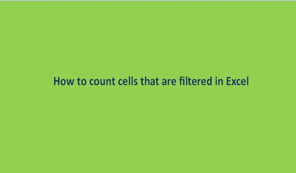 Guide to counting cells that are filtered in Excel