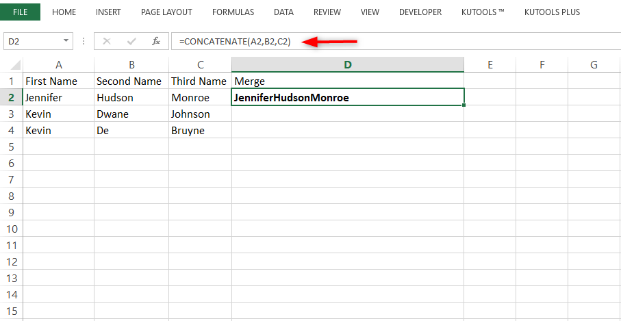 Combine Four Columns in Excel Quickly (Basic Excel Tutorial)