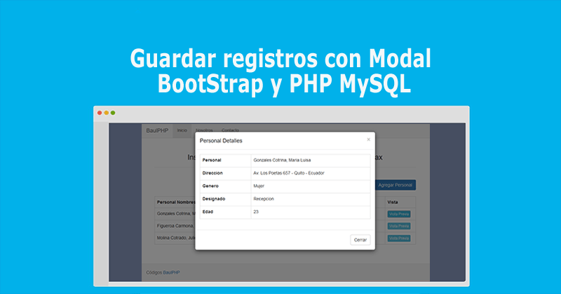 Guardar registros con Modal BootStrap y PHP MySQL » BaulPHP
