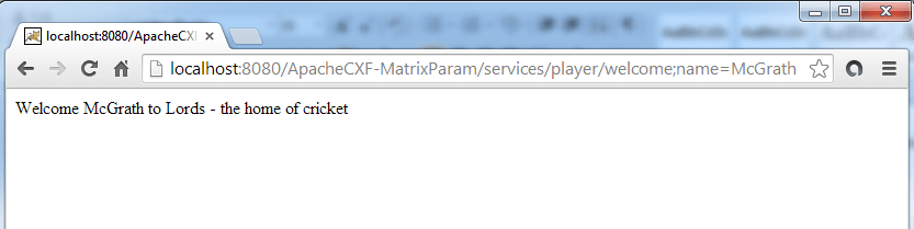 Apache CXF: JAX-RS Restful web service using @MatrixParam annotation - BenchResources.Net