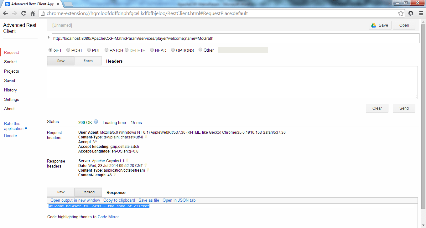 Apache Cxf Jax Rs Restful Web Service Using Matrixparam Annotation