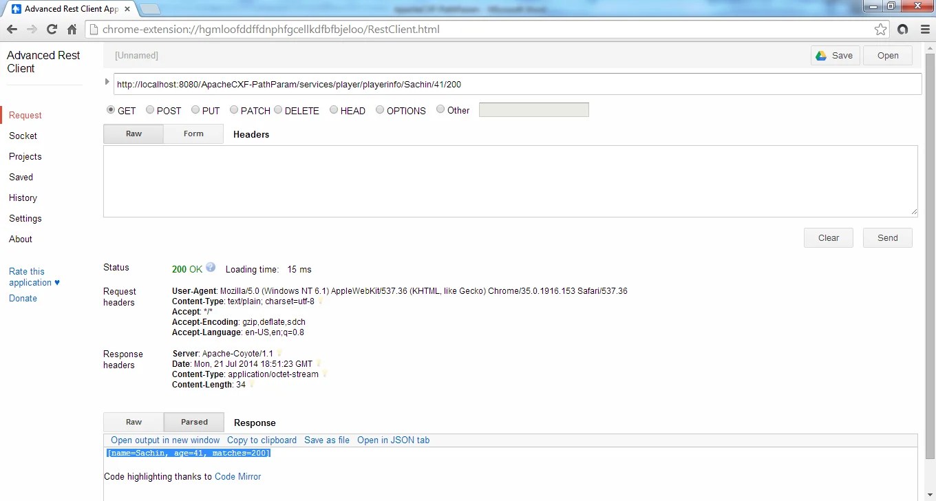 Apache CXF: JAX-RS Restful web service using @PathParam annotation ...