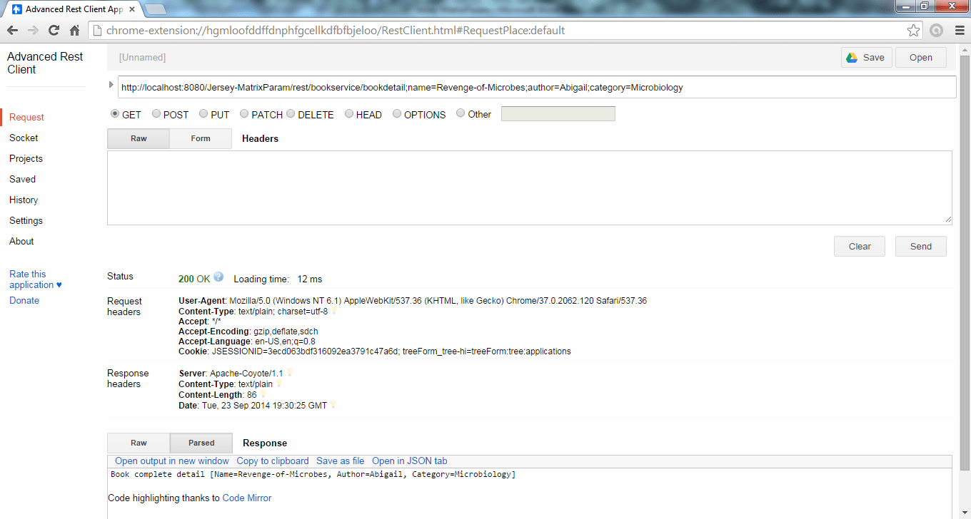 Jersey 2.x web service using @MatrixParam annotation - BenchResources.Net