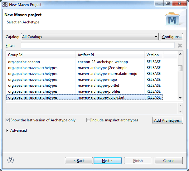 Eclipse + Maven - Creating and exploring projects using archetypes - BenchResources.Net