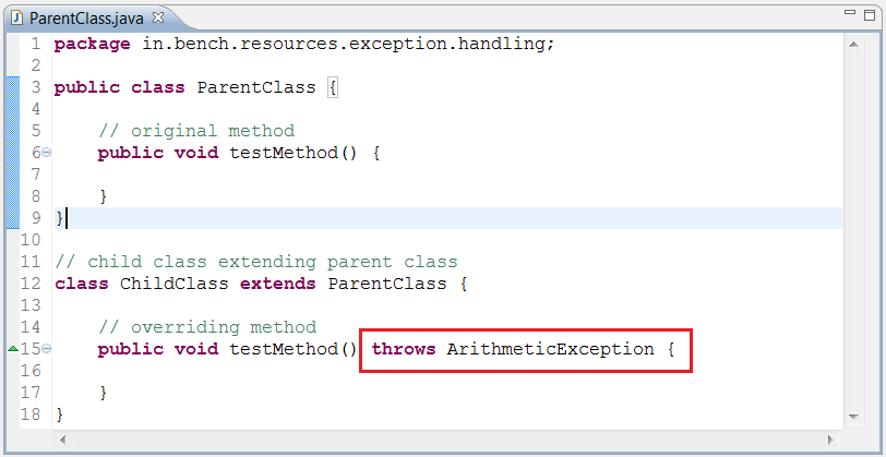 Java Rules For Exception Handling Wrt Method Overriding