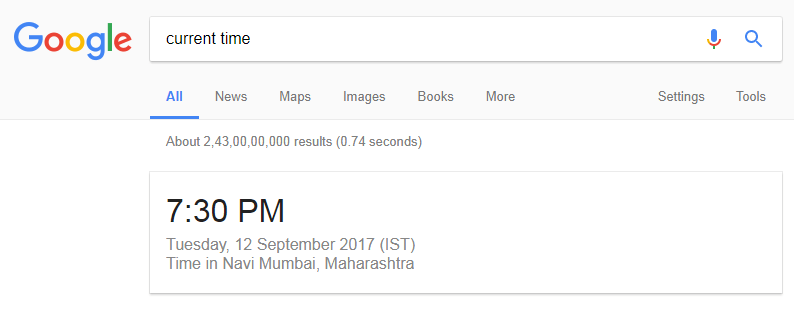 How to check current time in google of any country - BenchResources.Net