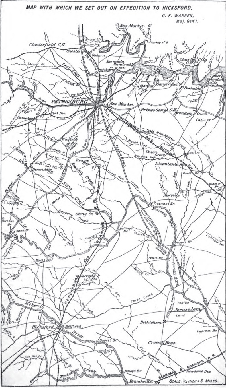 Map With Which We Set Out On Expedition to Hicksford, December 7-12 ...