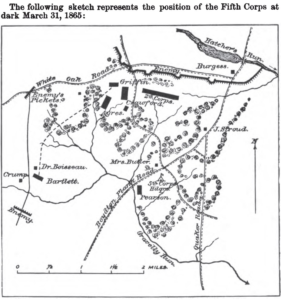 Position of the Fifth Corps on the Night of March 31, 1865 (Official ...