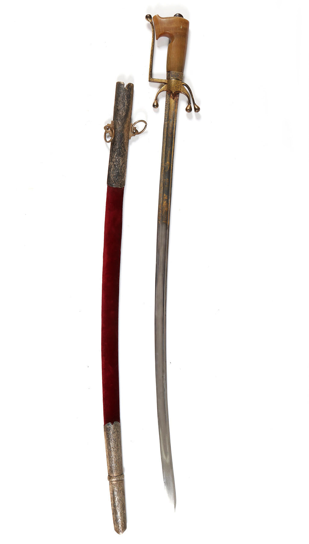 GOLD-DAMASCENED AND ENAMELLED MOROCCAN AFRICAN SWORD NIMCHA – Binborg ...