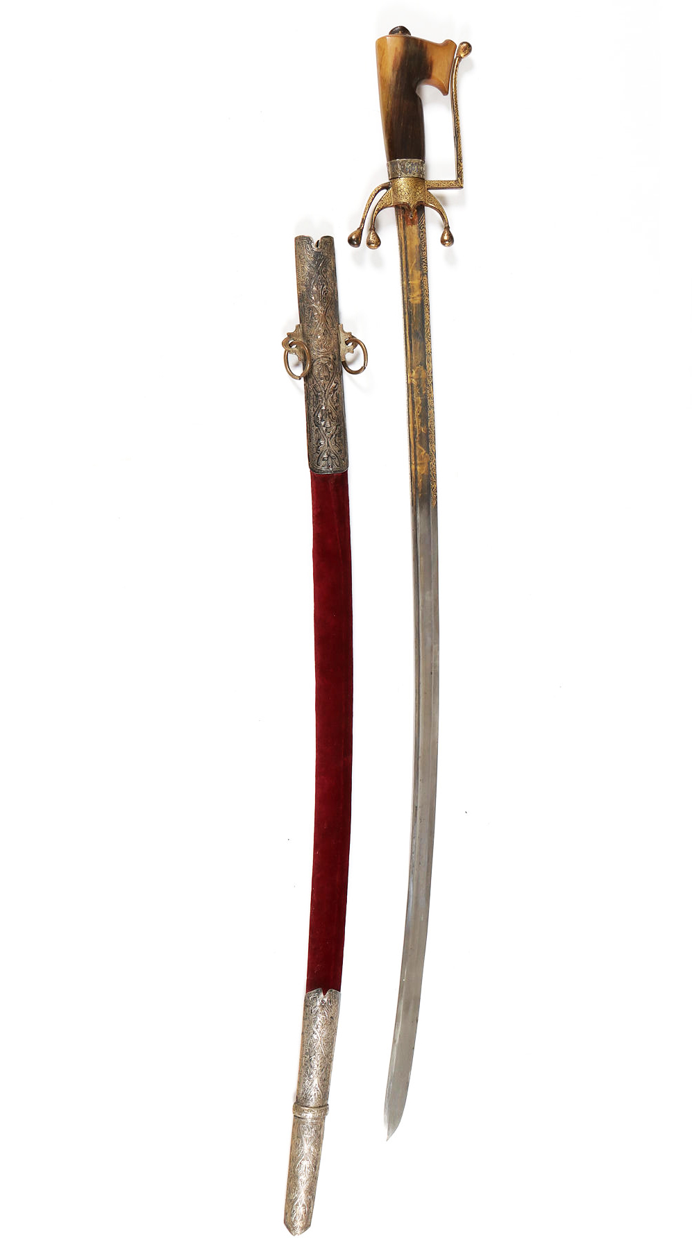 GOLD-DAMASCENED AND ENAMELLED MOROCCAN AFRICAN SWORD NIMCHA – Binborg ...
