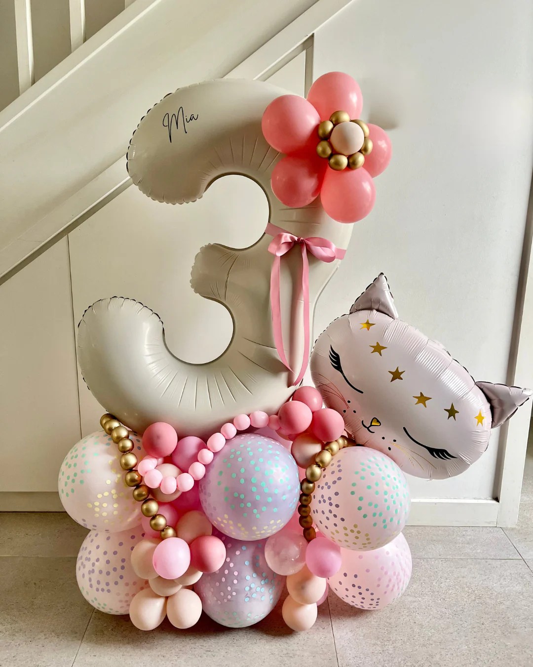 Number Balloon Stack Boh Blush