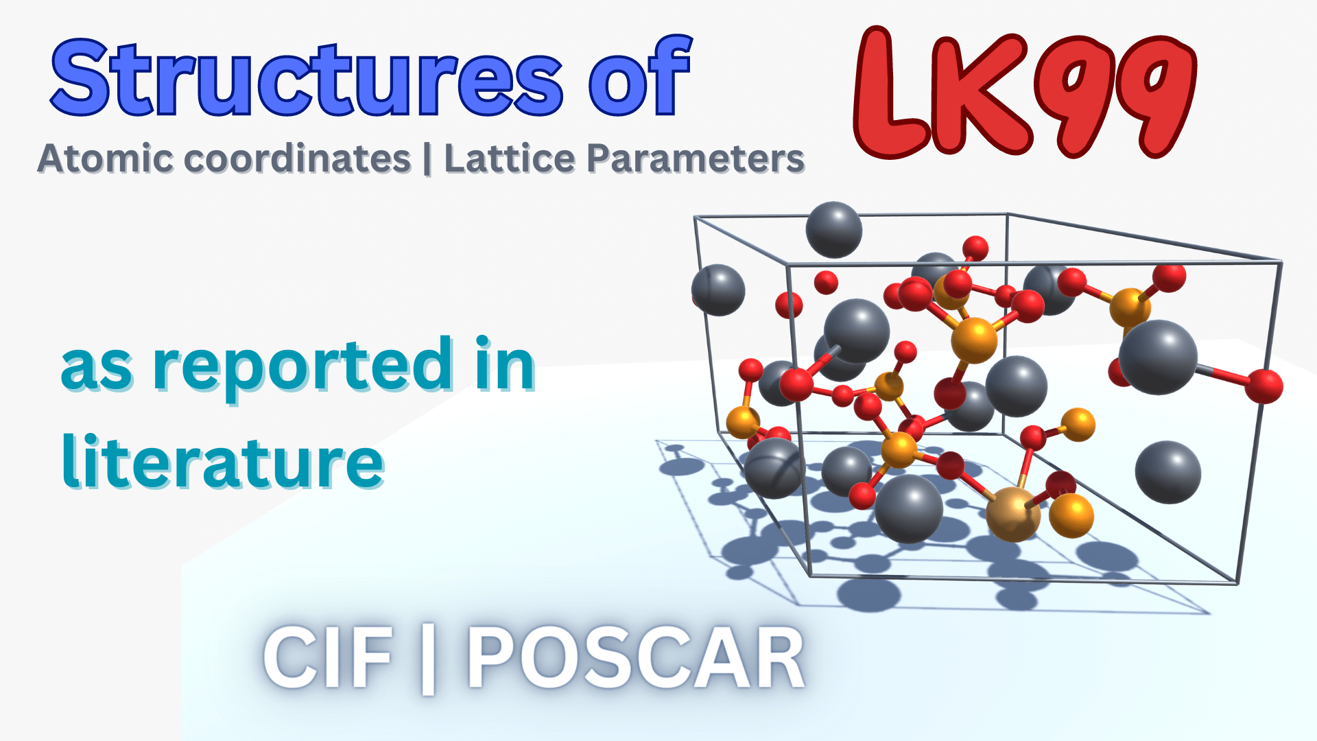 LK99 Structure files in CIF, POSCAR and other formats - BragitOff.com