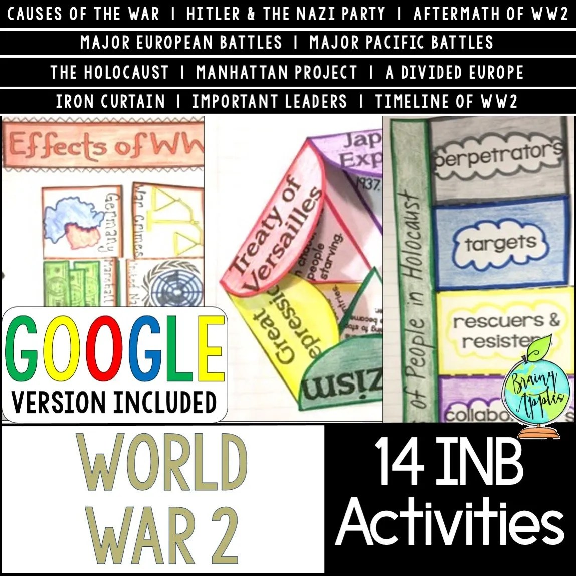 World War 2 Interactive Notebook Activities - Brainy Apples