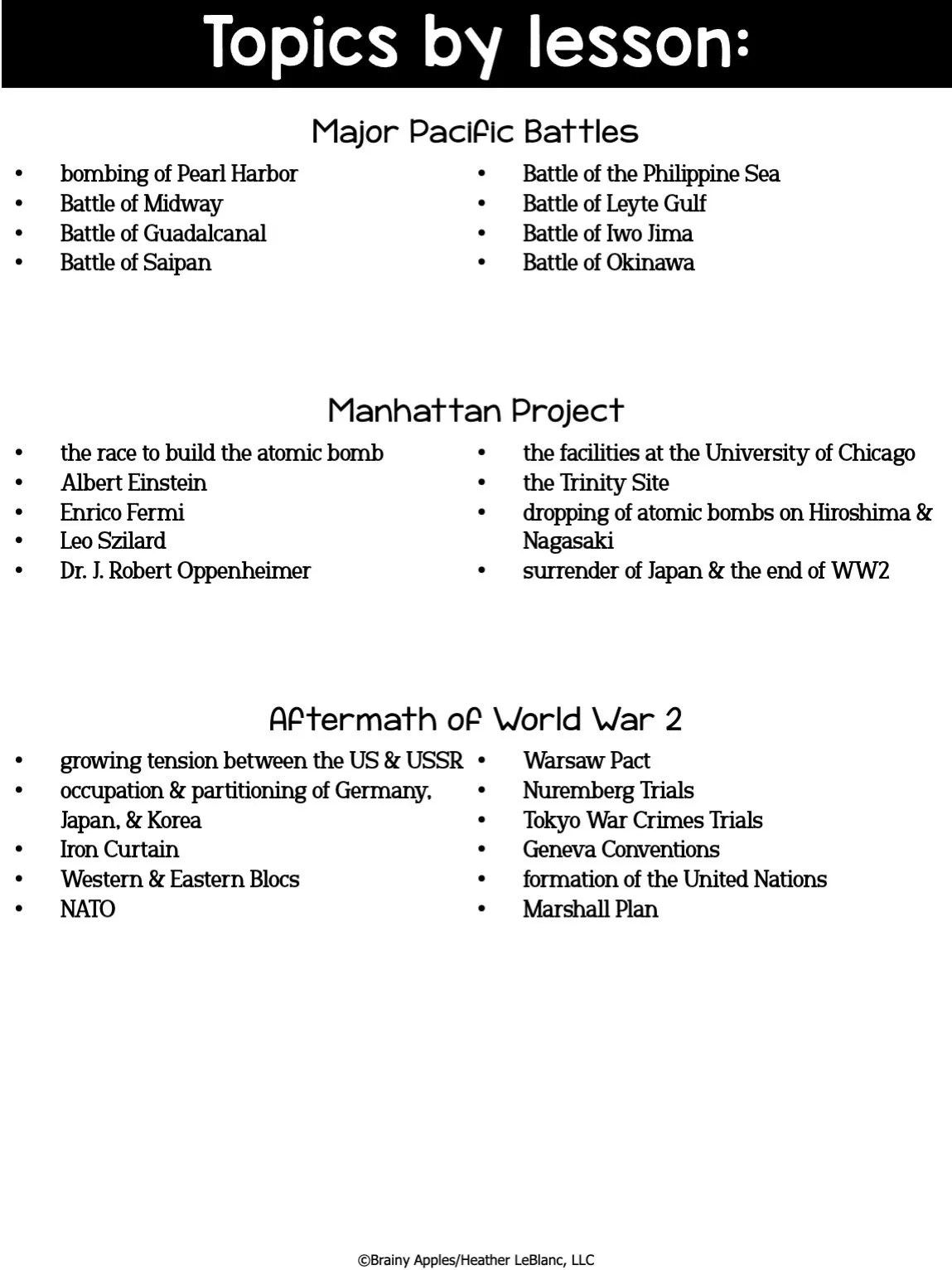 World War 2 Unit - Comprehensive Unit Plans - Brainy Apples