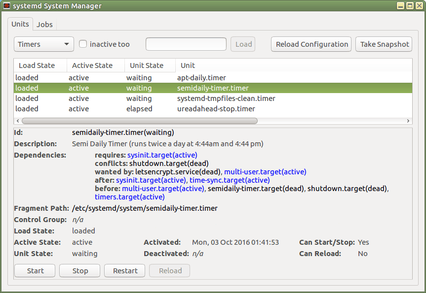 Systemd timers replacement for cron jobs, plus Weechat LetsEncrypt ...