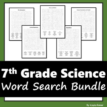 Science Word Search Bundle 7th Grade - Bright in the Middle
