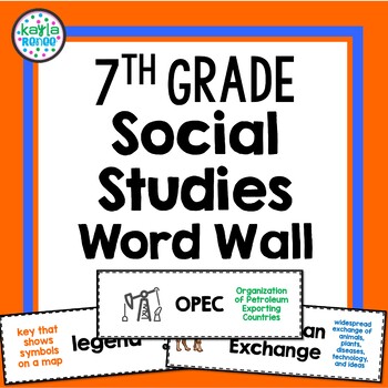 7th Grade Social Studies Word Wall - Bright in the Middle