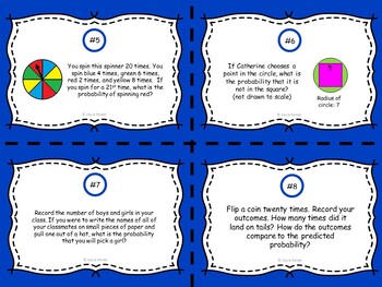 Probability Model Task Cards - Bright in the Middle