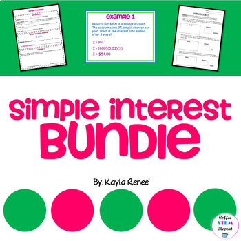 Simple Interest Bundle: 7.RP.3 - Bright in the Middle