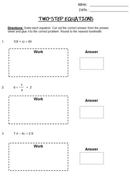 Solving Two-Step Equations Lesson and Engaging Practice - Bright in the ...