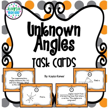 Solve for Unknown Angles Task Cards - Bright in the Middle