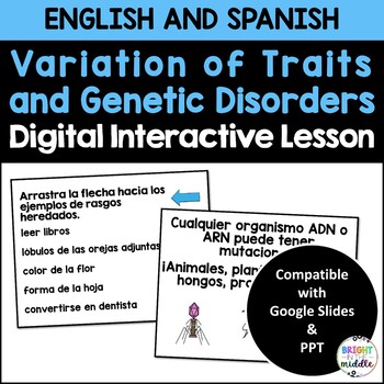 Variation of Traits and Genetic Disorders Lesson in ENGLISH AND SPANISH ...