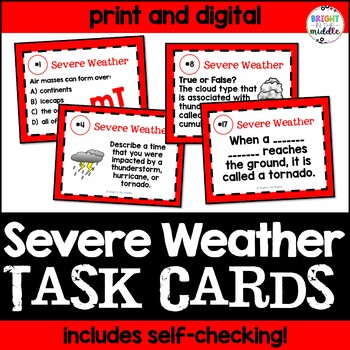 Weather Activity Middle School (Severe Weather Task Cards) - PRINT AND ...