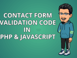 Contact Form Validation In Php And Javascript Fix The Error