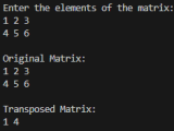 Java Program To Implement Matrix Transposition