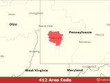 Area Code 412 Map Time Zone And Phone Lookup