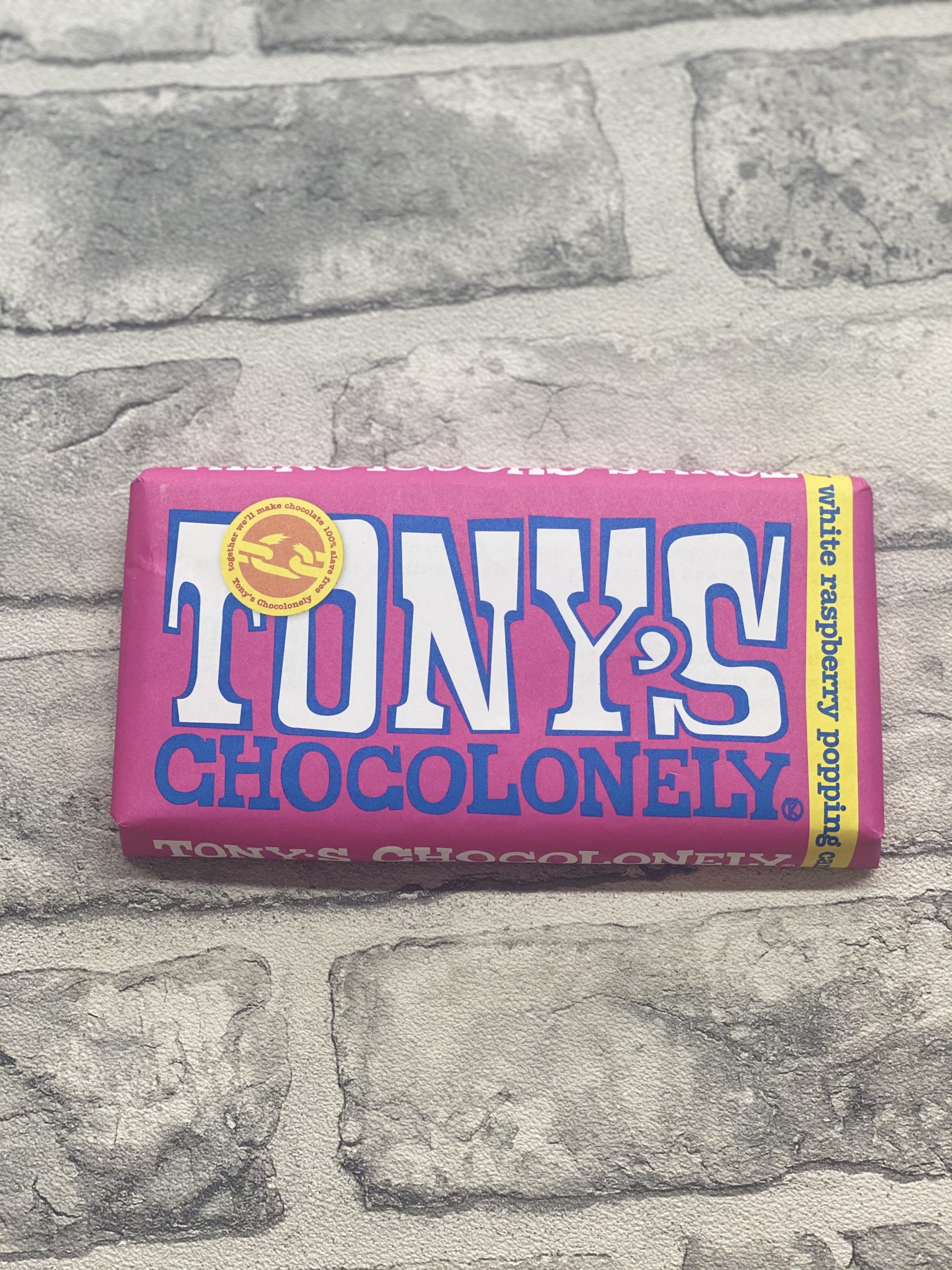 Tony’s Chocolonely - White Raspberry Popping Candy 28% | Carway’s Candy