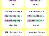 Simplification Cazoom Maths Worksheets