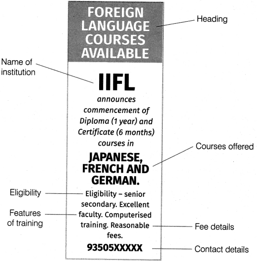 Advertisement Writing Class 11 Format, Examples - CBSE Sample Papers