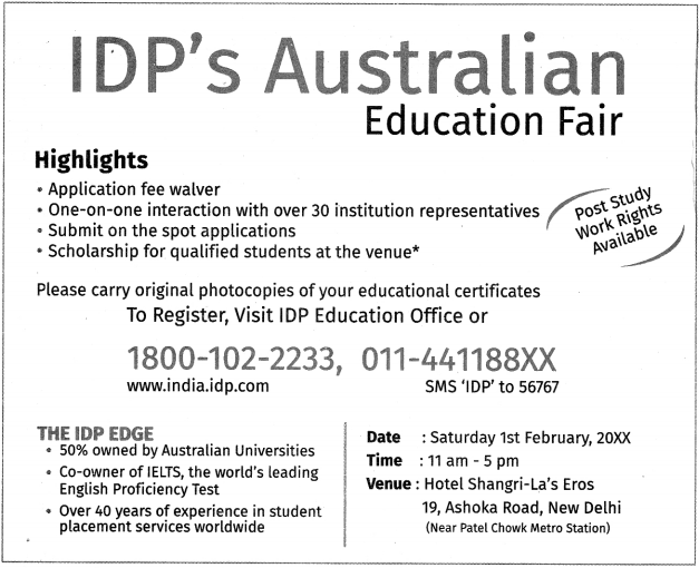 Advertisement Writing Class 11 Format, Examples - CBSE Sample Papers