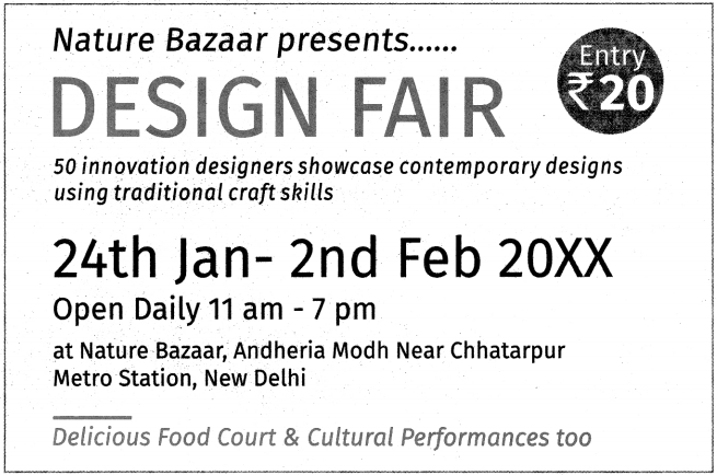 Advertisement Writing Class 11 Format, Examples - CBSE Sample Papers