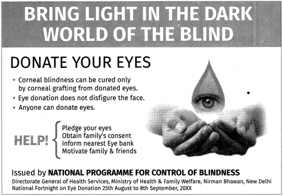 Poster Writing Class 11 Format, Examples - CBSE Sample Papers